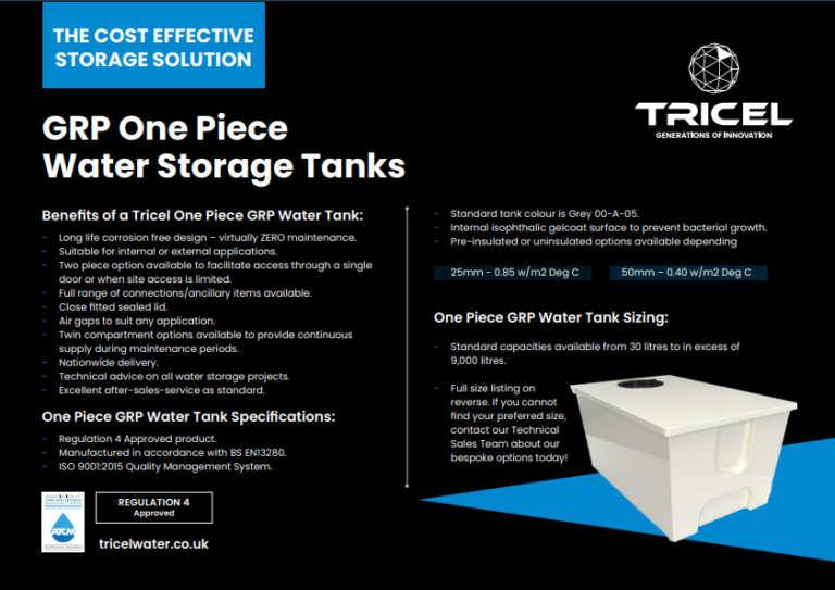 Water Storage Tank Brochures & More | Tricel Water UK